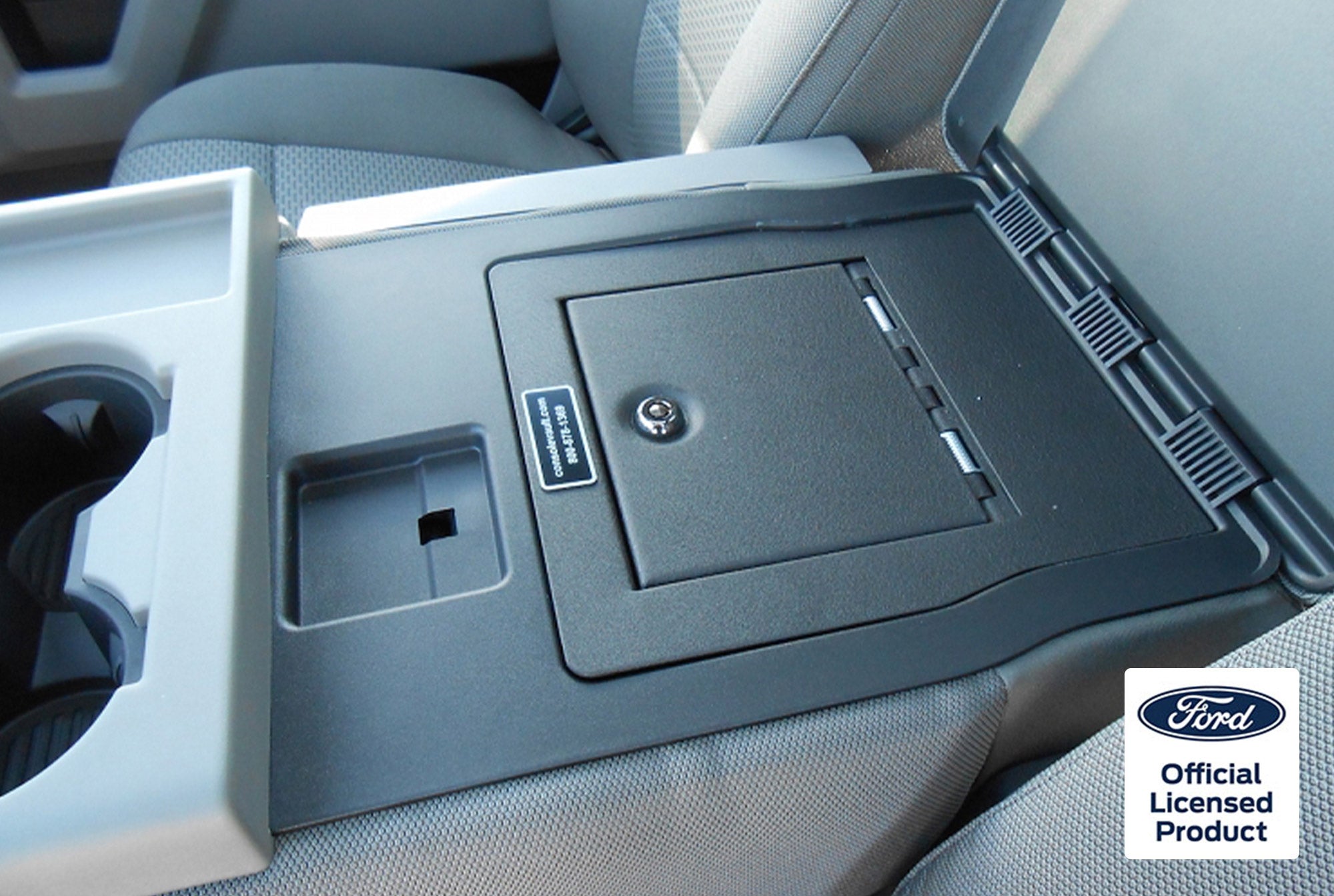 Ford F150 Fold-Down Armrest Console Safe: 2015 – 2016 | Console Vault