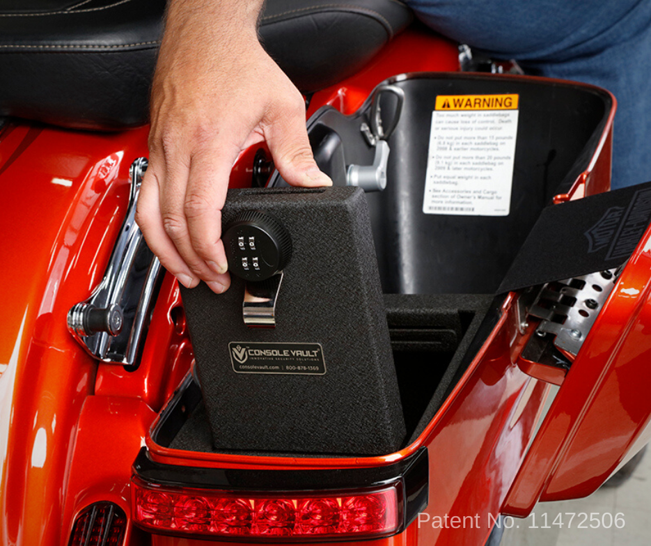 Harley Davidson Stretch Bottom Bagger Safe: 2014 – 2023 | Console Vault